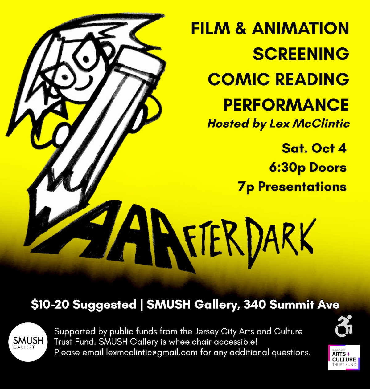 SMUSH Gallery Presents: AAAfter Dark! Film & Animation Screening, Comic ...